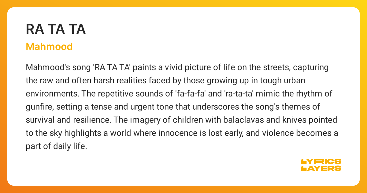 RA TA TA (Lyrics in English) - Mahmood