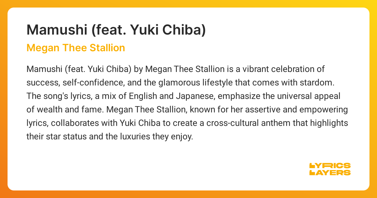 MAMUSHI (FEAT. YUKI CHIBA) (Lyrics in English) - Megan Thee Stallion